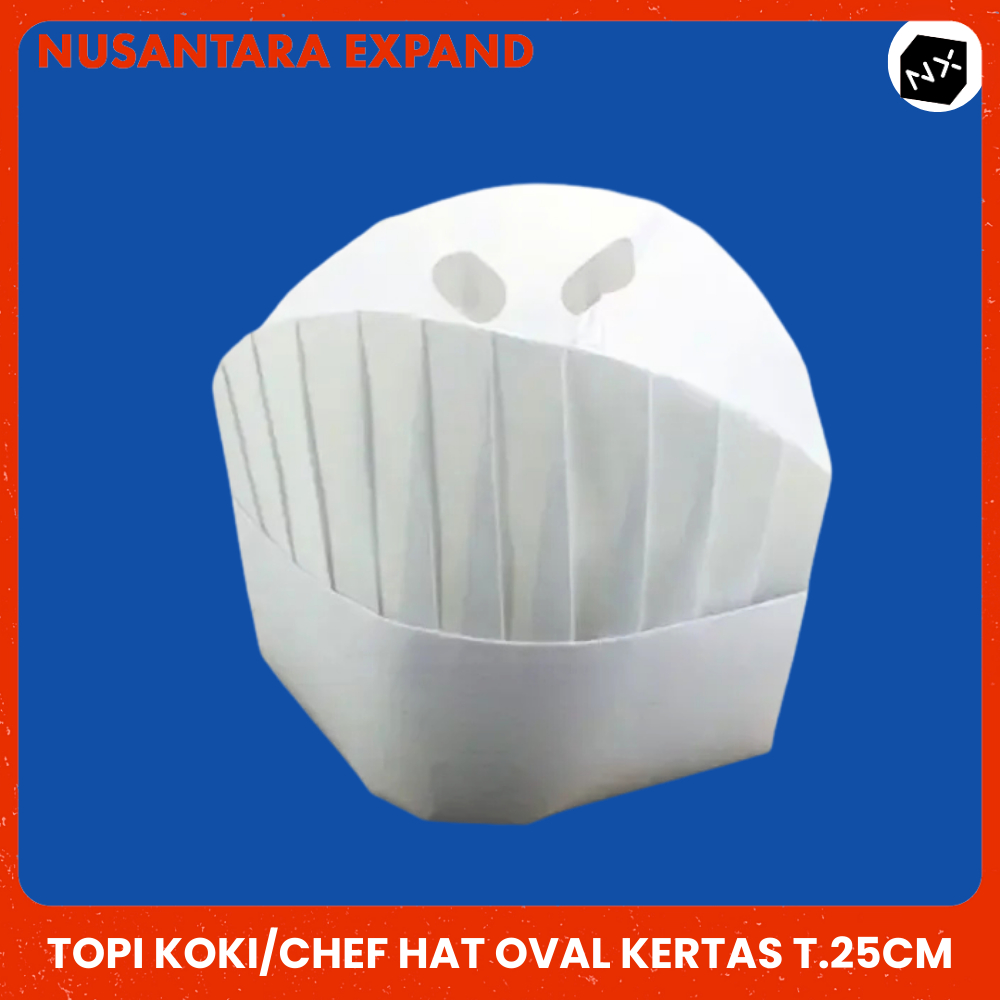 Jual Grade Paper Chef Hat Topi Koki Kertas Oval 25 cm | Shopee Indonesia