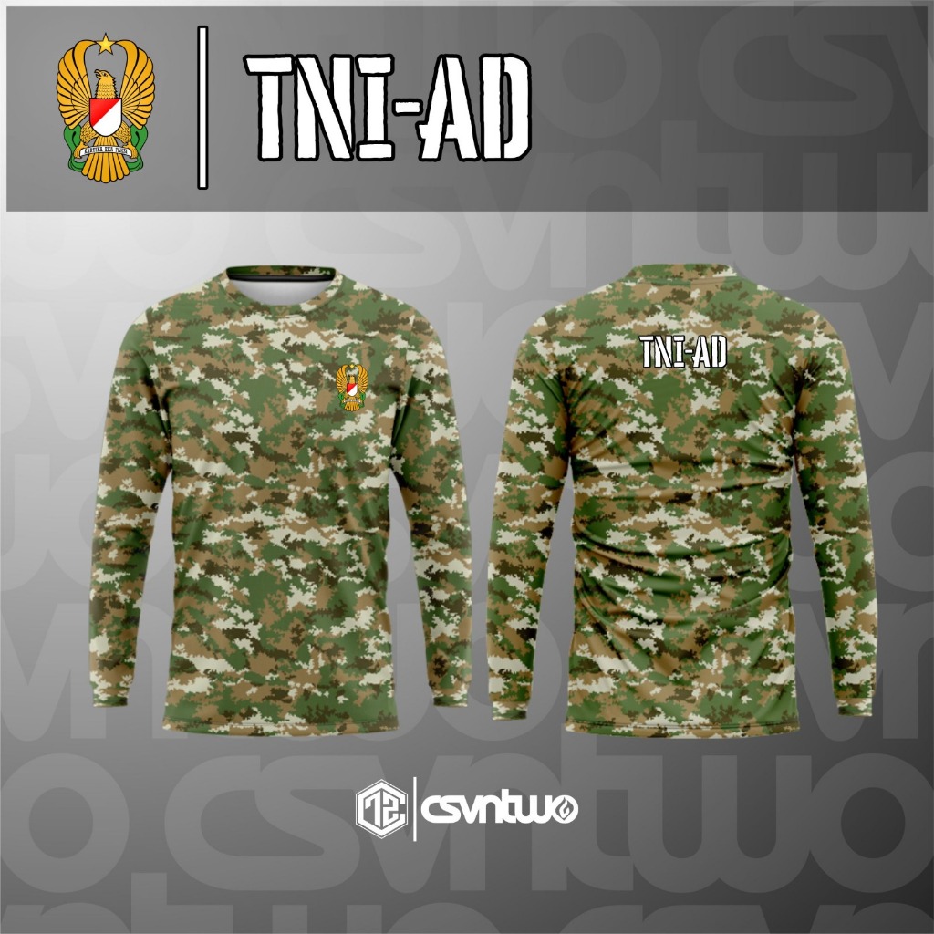 Jual kaos LORENG TNI sage Green Lengan Panjang Sablon Logo Dryfit ...