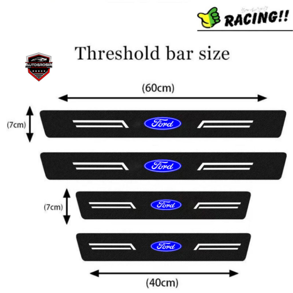 Jual stiker sillplate mobil ford sticker karbon 3d sill plate ford ...