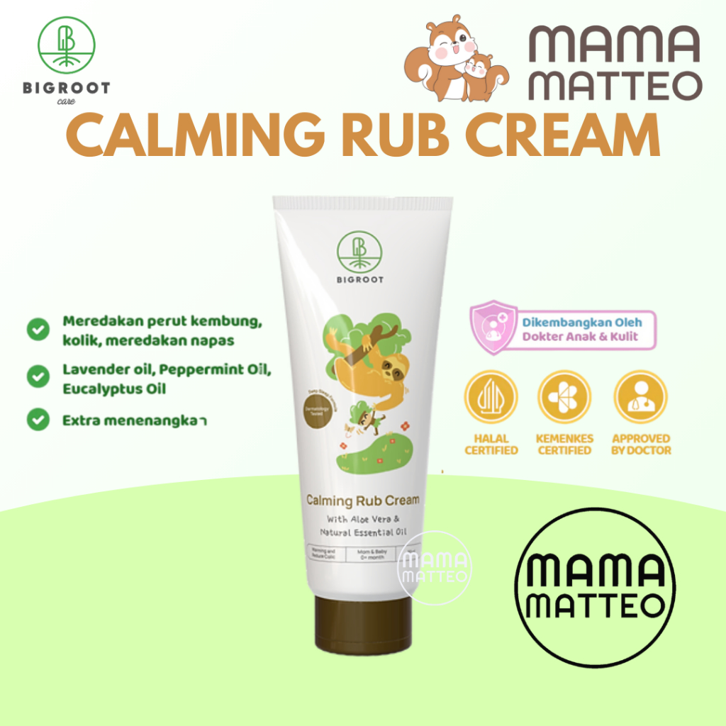 Jual BIGROOT Calming Rub Cream 30ml / Melegakan Pernafasan Bayi Kolik ...