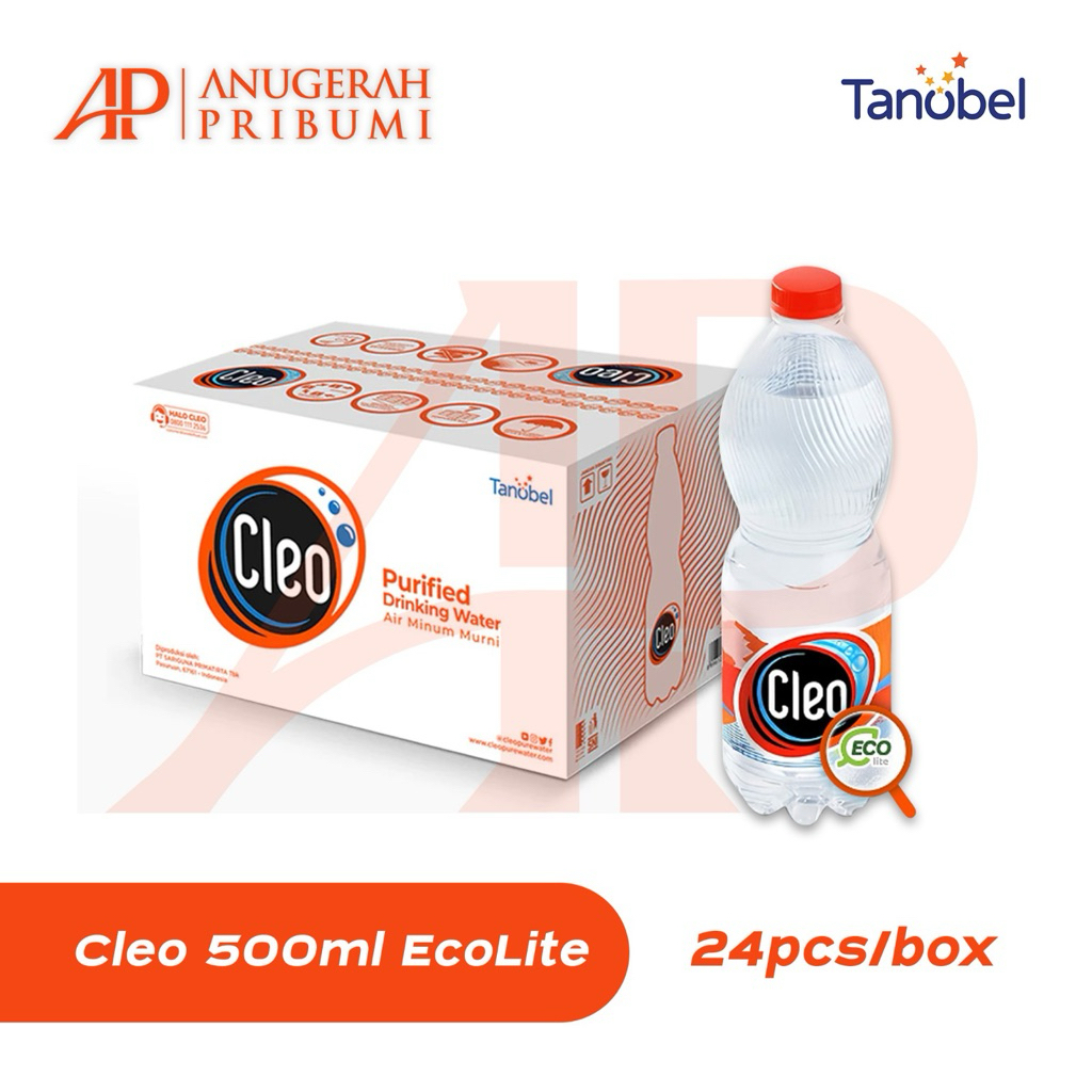 Jual CLEO ECOLITE 500ML 1 DUS ISI 24PCS BOTOL BARU | Shopee Indonesia