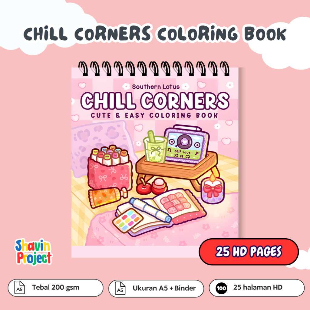 Jual Buku mewarnai cozy and cute Aesthetic relaxation Chill corners ...