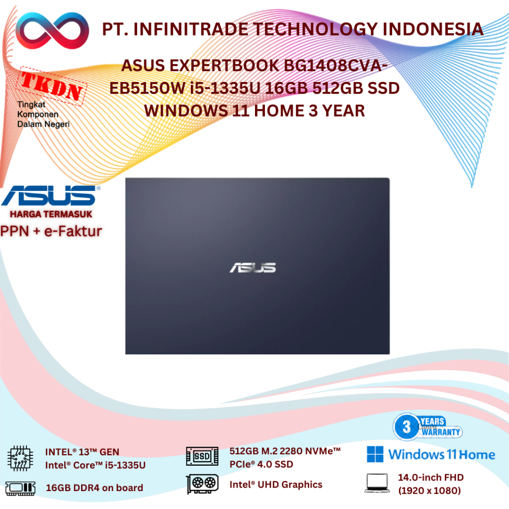 Jual ASUS EXPERTBOOK BG1408CVA-EB5150W i5-1335U 16GB 512GB SSD WINDOWS ...
