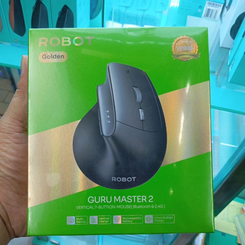 Jual Robot Guru Master 1 Mouse Wireless Vertical Ergonomic 2.4G Dual ...