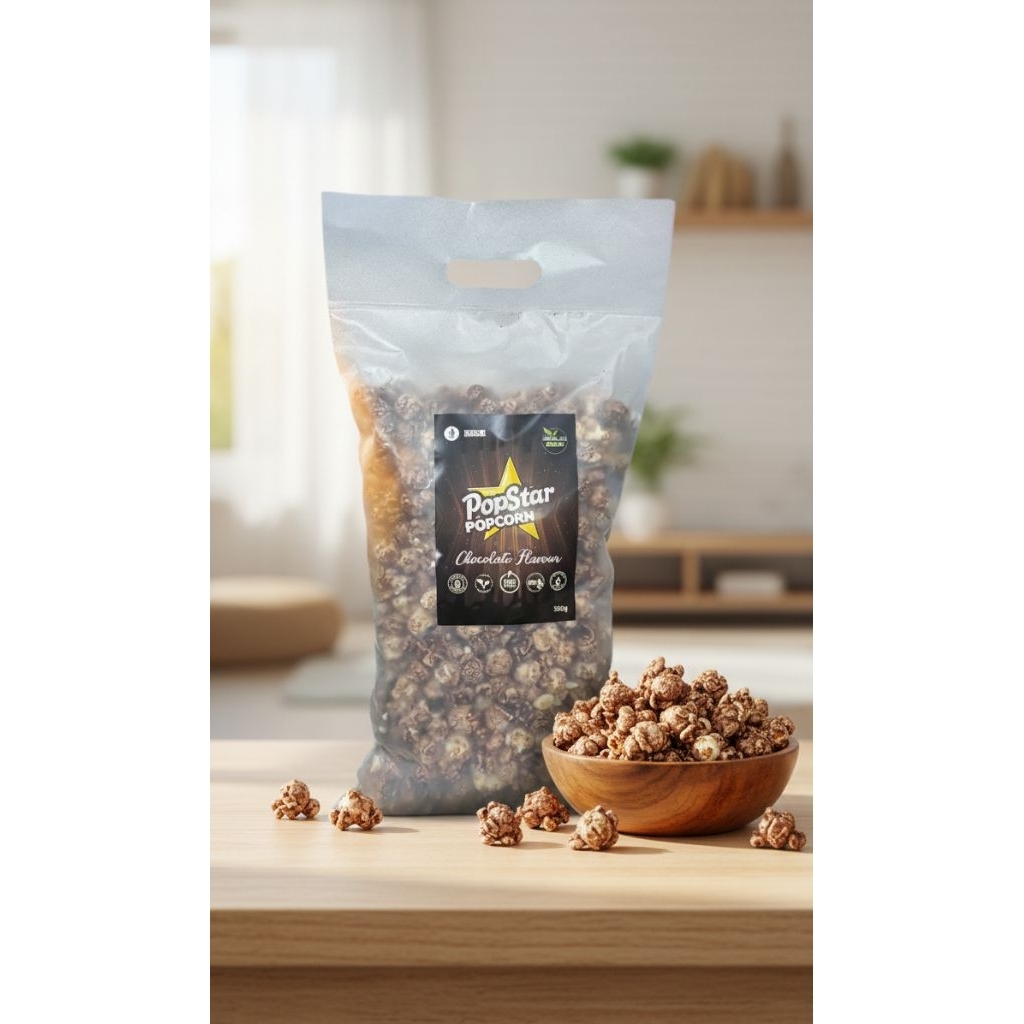 Jual Popstar - Chocolate POPCORN 500 GR - Popstar Snack Camilan Manis ...