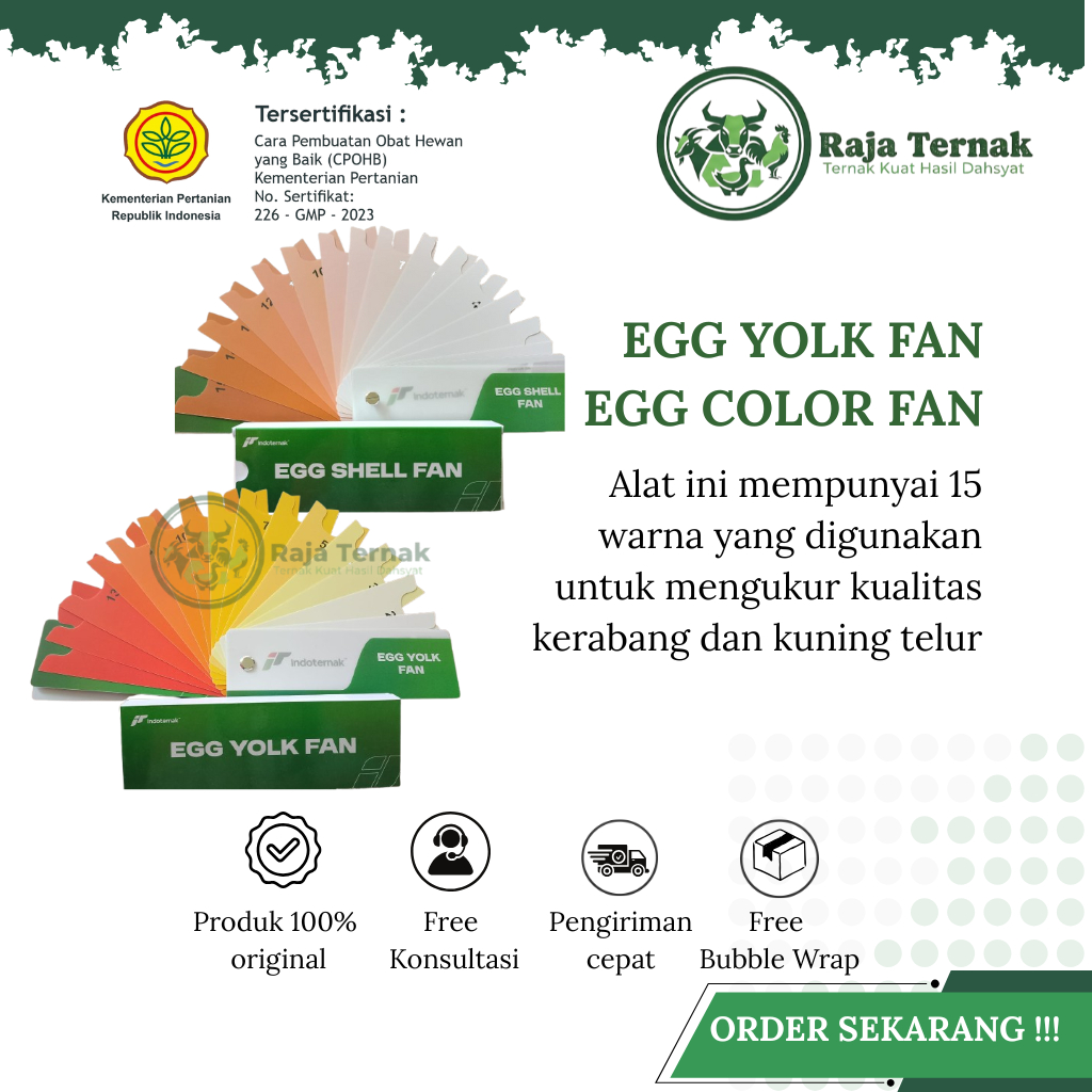 Jual Egg Shell Fan Egg Yolk Fan - Kipas Warna Sebagai Pengukur Kualitas ...