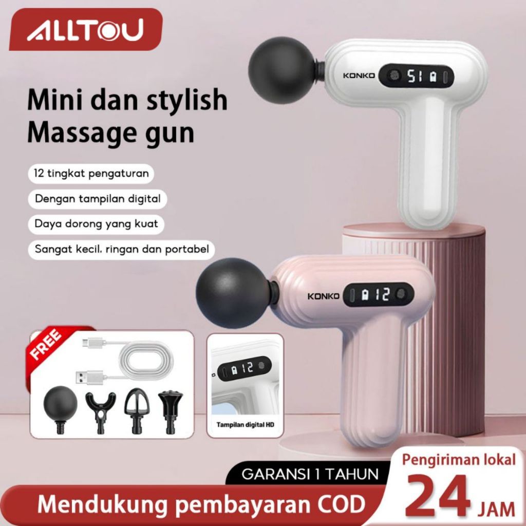 Jual [COD]KONKO Mini Alat Pijat Massage Gun Elektrik Pistol Pijat Getar ...
