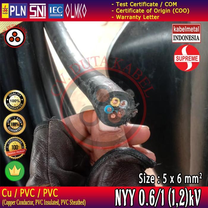 Jual Kabel NYY 5x6 mm2 KABELMETAL (KMI)/ SUPREME CABLE /5 x 6 mm2/5 ...
