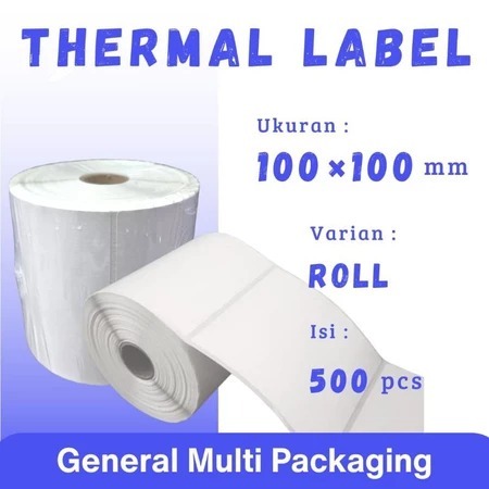 Jual KERTAS RESI PRINT THERMAL 100*100 STICKER 500 pcs/Thermal Stiker ...