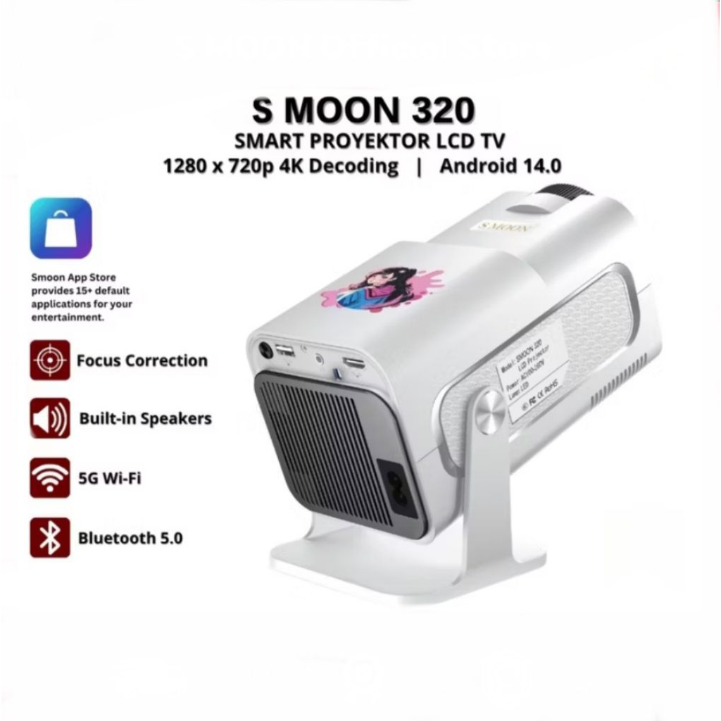 Jual Proyektor SMOON 320 Smart Proyektor Android 14 (New & Segel ...