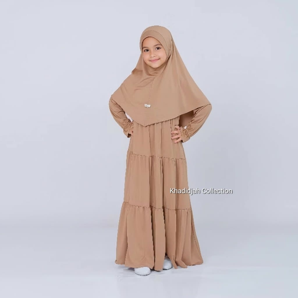 Jual ANAK Set Gamis Cream 2th-8th Bahan Spandex Premium/ Oneset Abaya ...