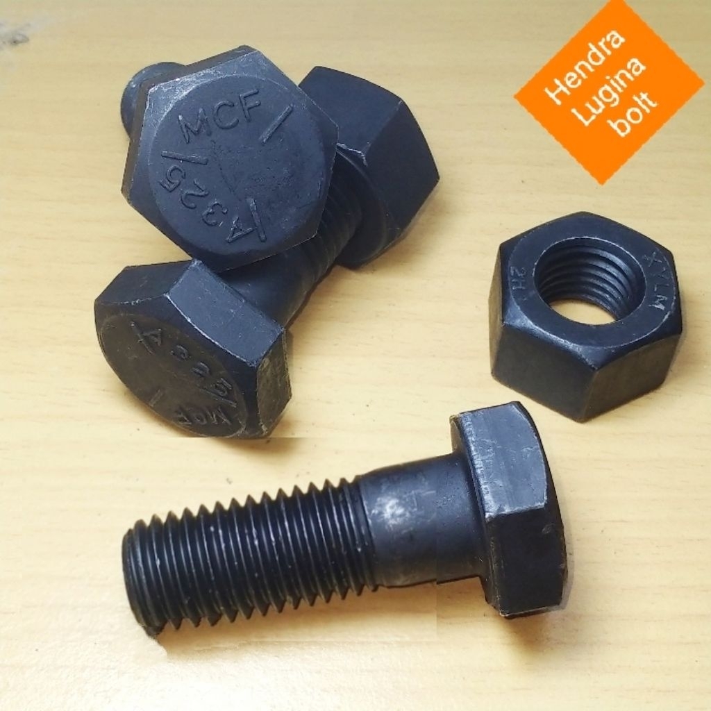 Jual baut mur htb 3/4x2" baut baja grade Astm A325 | Shopee Indonesia