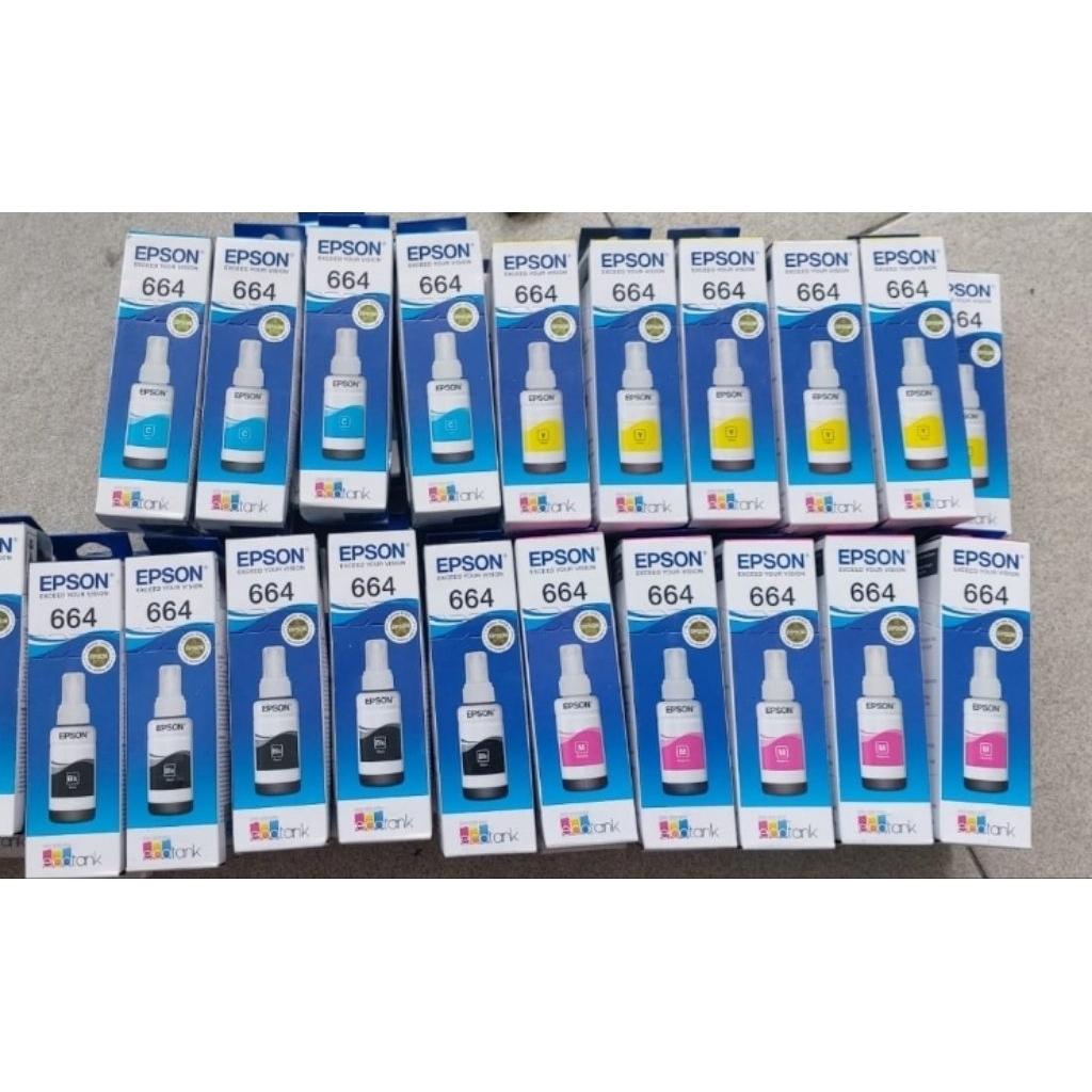 Jual Tinta epson 664 black and color original 100% BUKAN kw / premium ...
