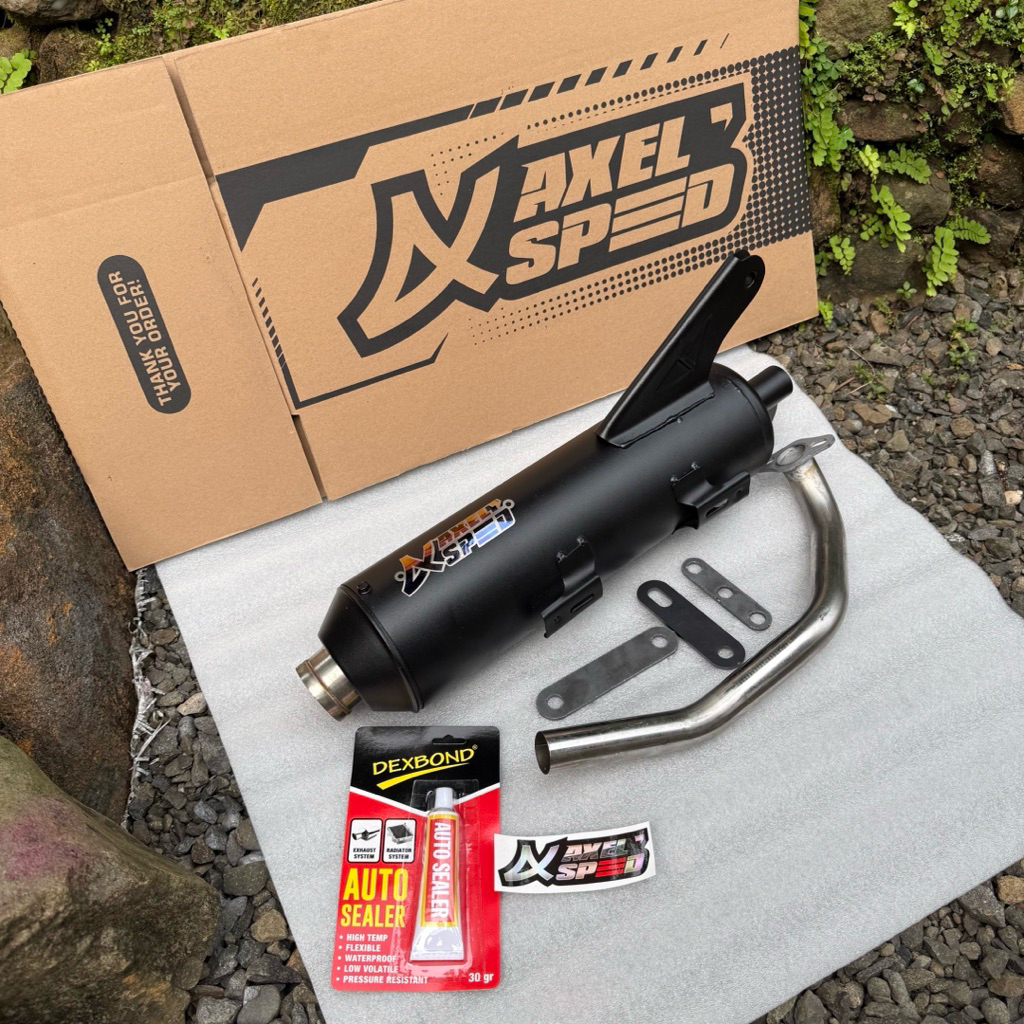 Jual KNALPOT STANDAR RACING AXEL SPEED TIPE A1 SEMUA MOTOR MATIC EMBLEM ...