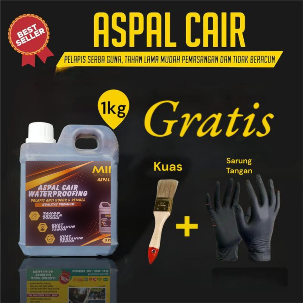 Jual ASPAL CAIR 1 KG (KEMURNIAN ASPAL 100%) aspal emulsi for ...