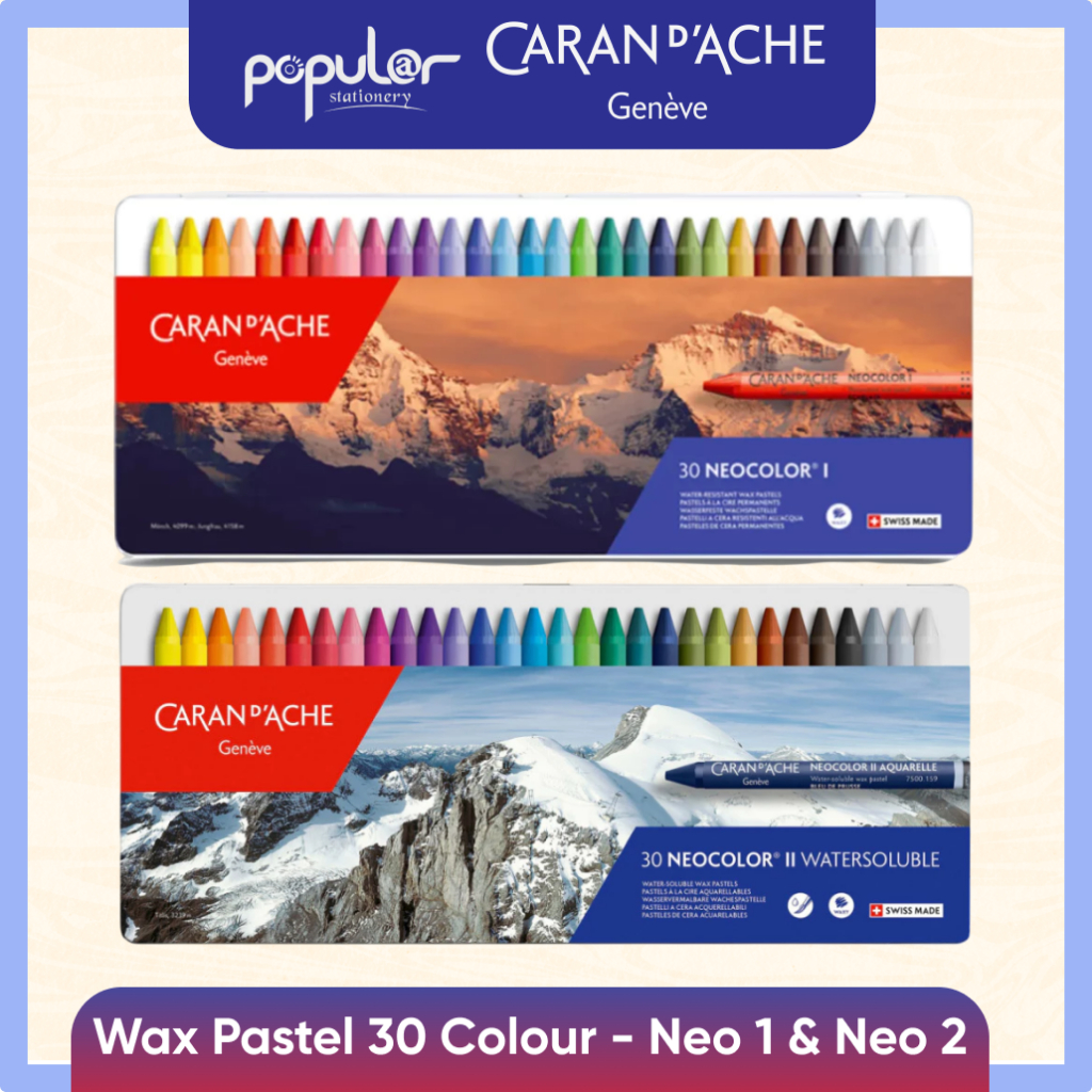 Jual Crayon Wax Pastel Carand'Ache 30 Colour Neocolor 1 & Neocolor 2 ...
