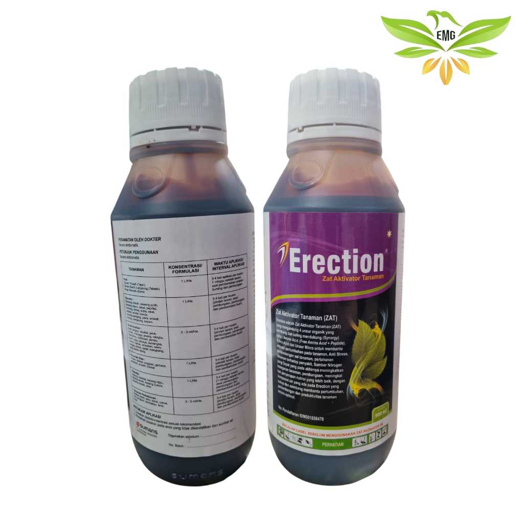 Jual pupuk cair ERECTION 900ml zat aktv tanaman ZAT bayer asam amino ...