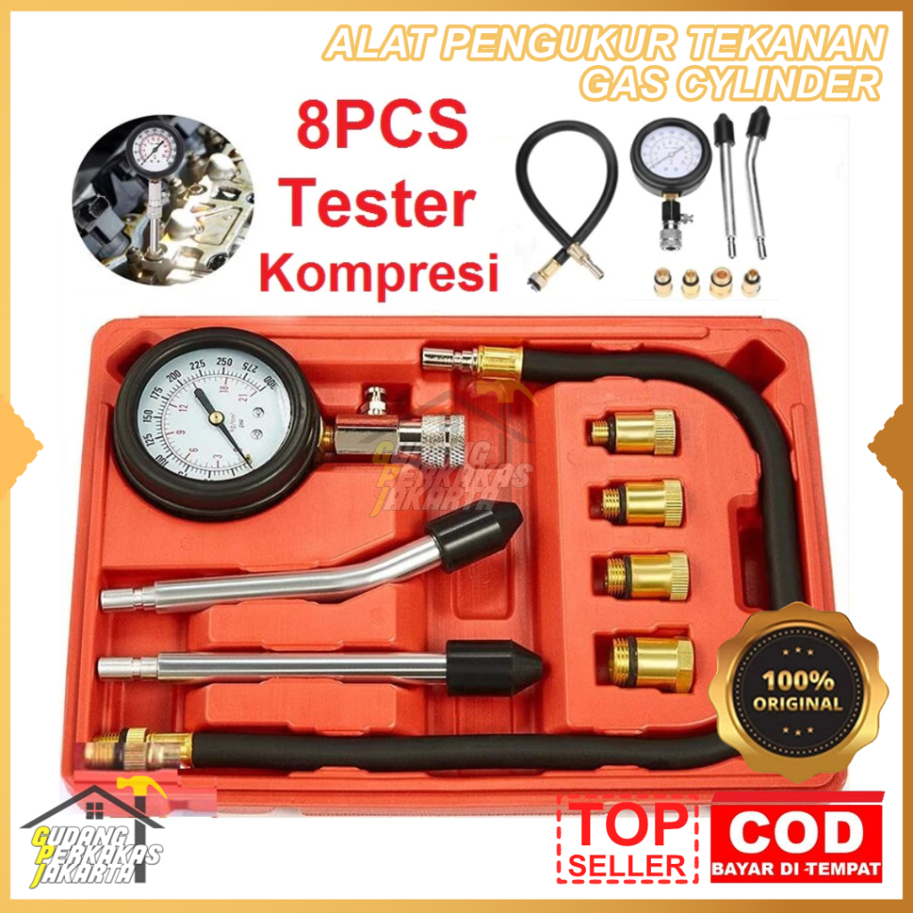 Jual Kompresi Tester Kit Alat Ukur Tekanan Gas Silinder Motor Mobil ...