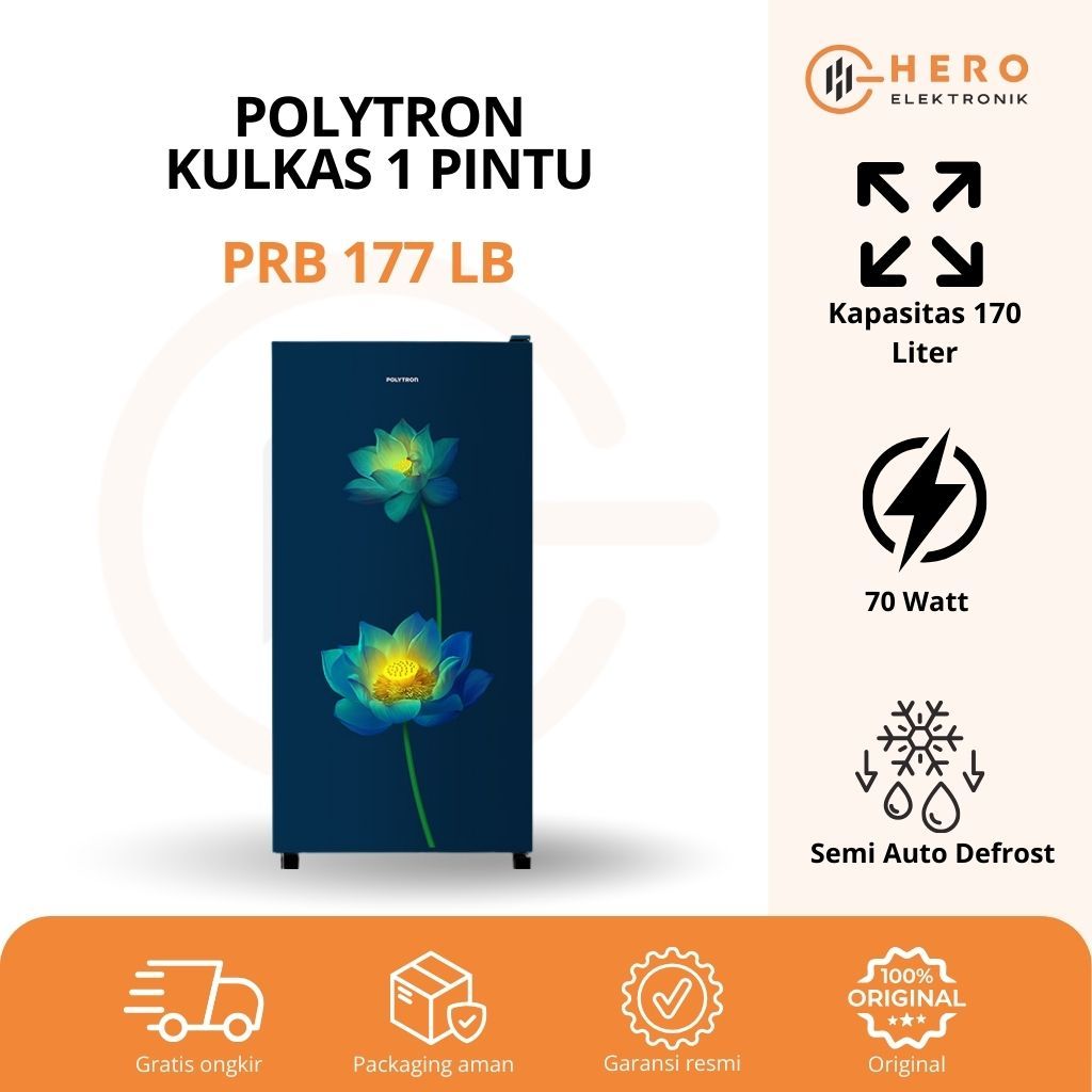 Jual Kulkas 1 Pintu Polytron PRB 177 LB 170 Liter Original | Shopee ...