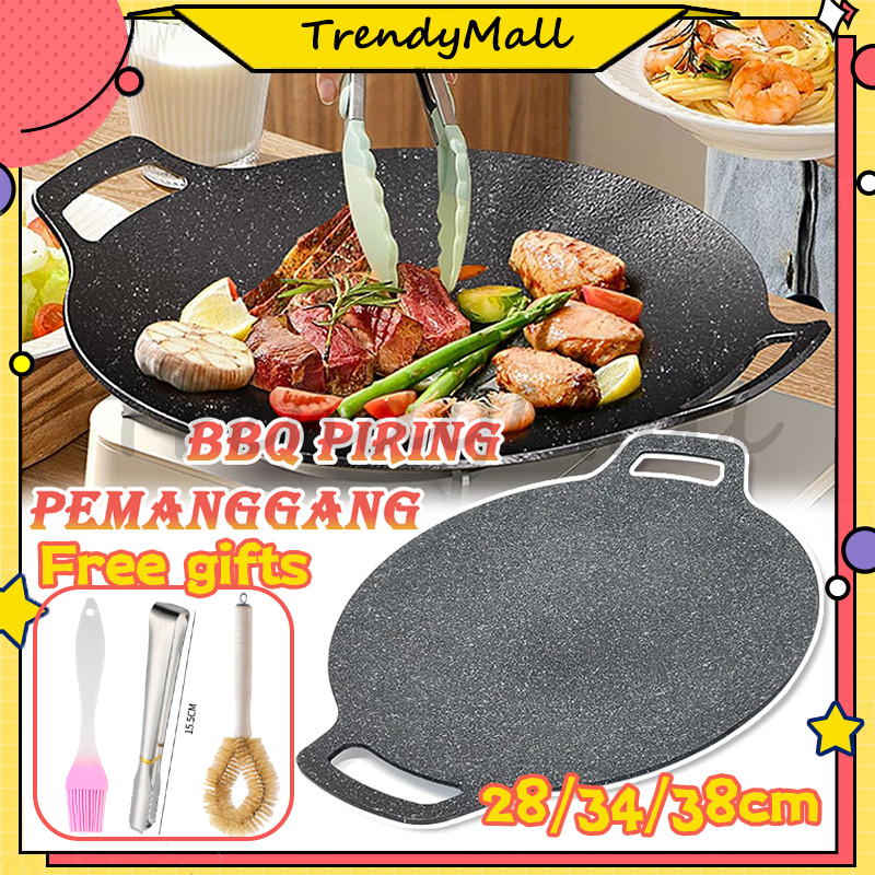 Jual Wajan Panggangan BBQ Korea Anti Lengket - Grill Pan Datar 28cm ...
