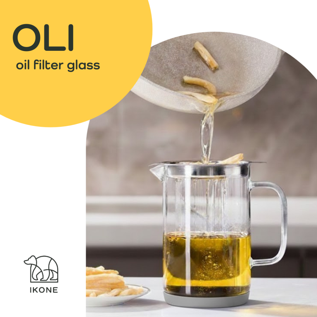 Jual IKONE OLI Oil Glass Botol Kaca Tempat Penyaring Minyak Goreng ...