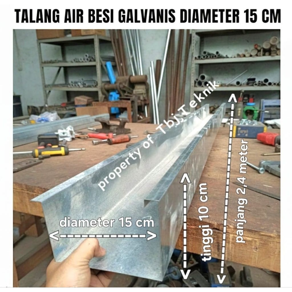 Jual Talang Air besi galvanis ukuran diameter 15 cm p 2,4 m | Shopee ...