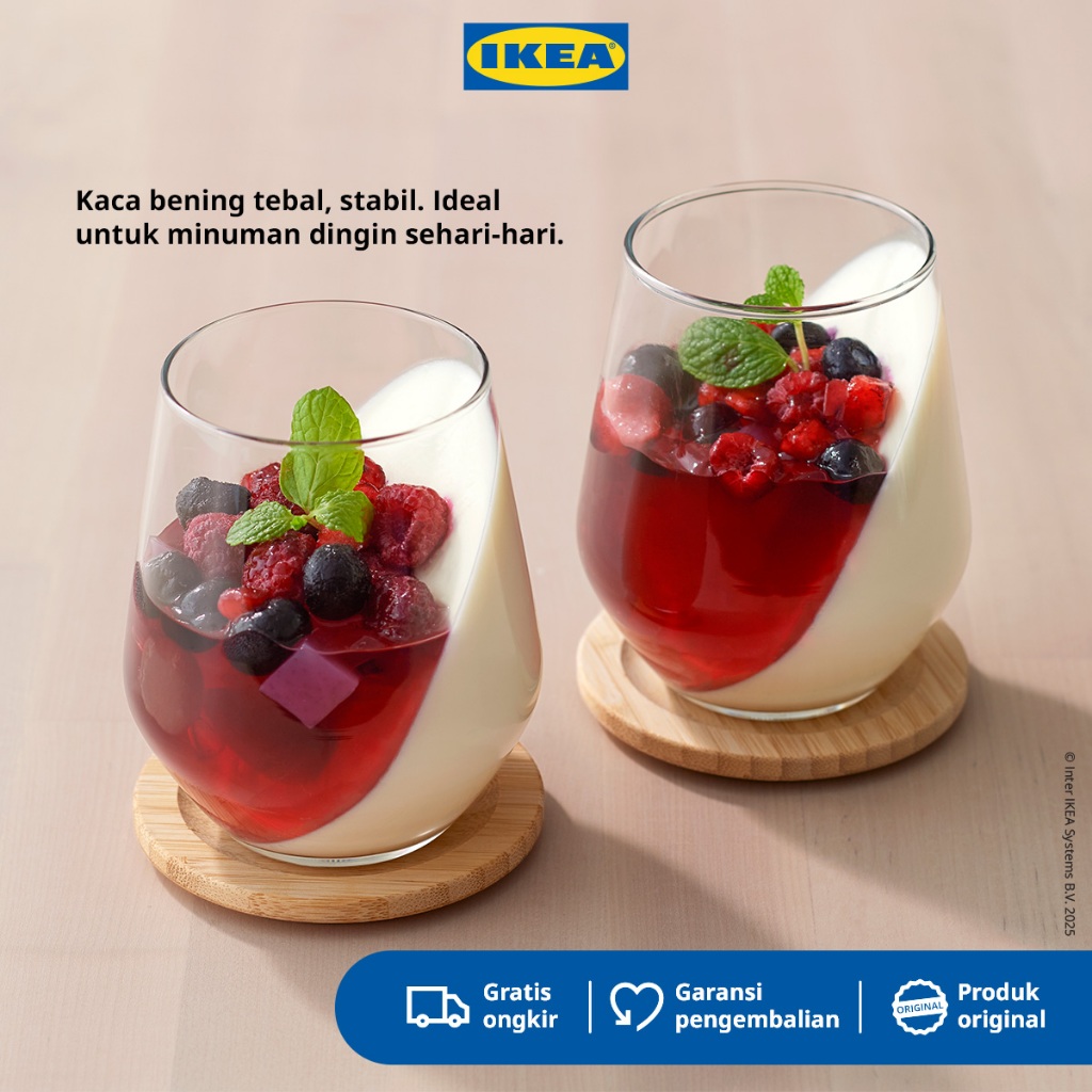 Jual IKEA IVRIG gelas kaca bening berkualitas 45cl | Shopee Indonesia