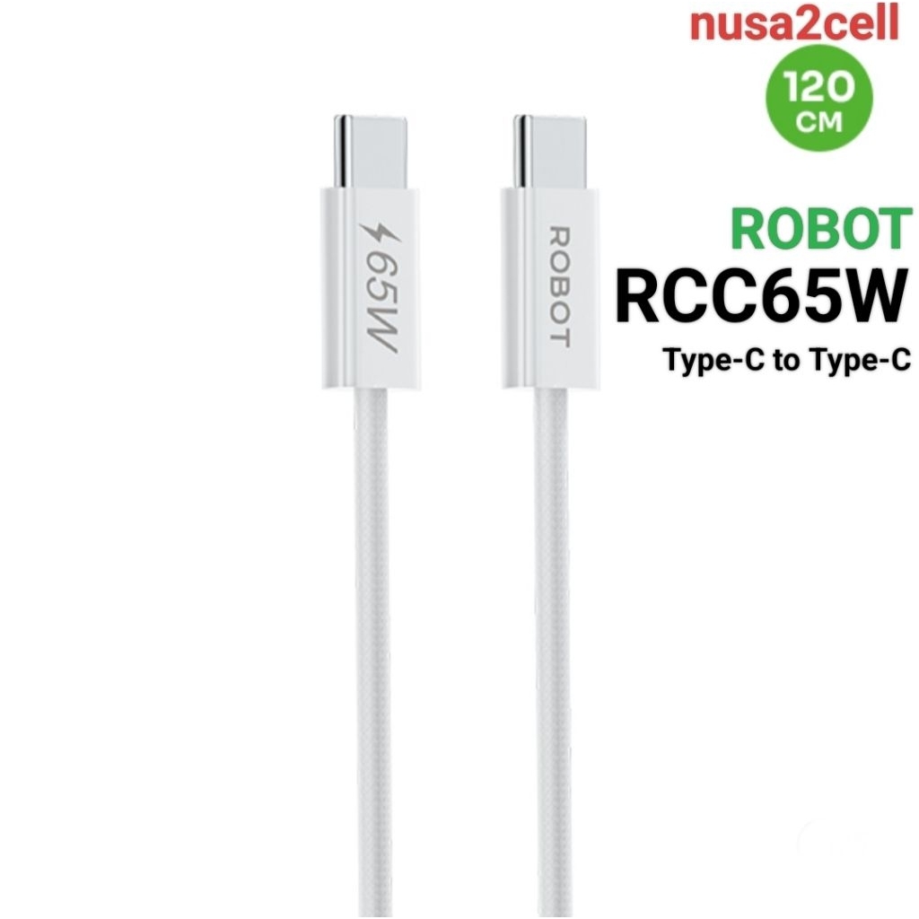 Jual ROBOT RCC65W Kabel Data Type C To Type C 65W 3A , khusus iPhone16 ...