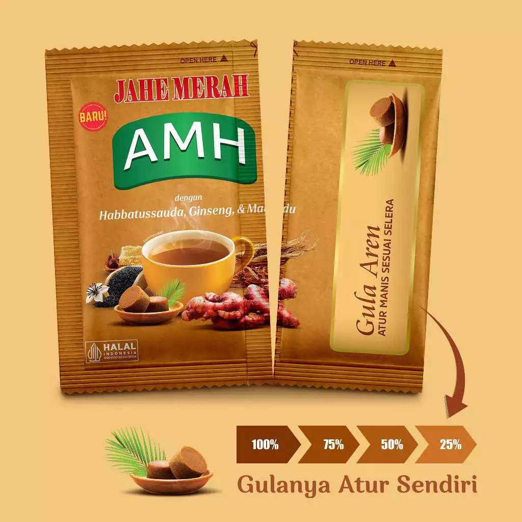 Jual AMH Jahe Merah Herbal Gula Aren Pisah 20Gr 1 Rcg - (10 Sachet ...