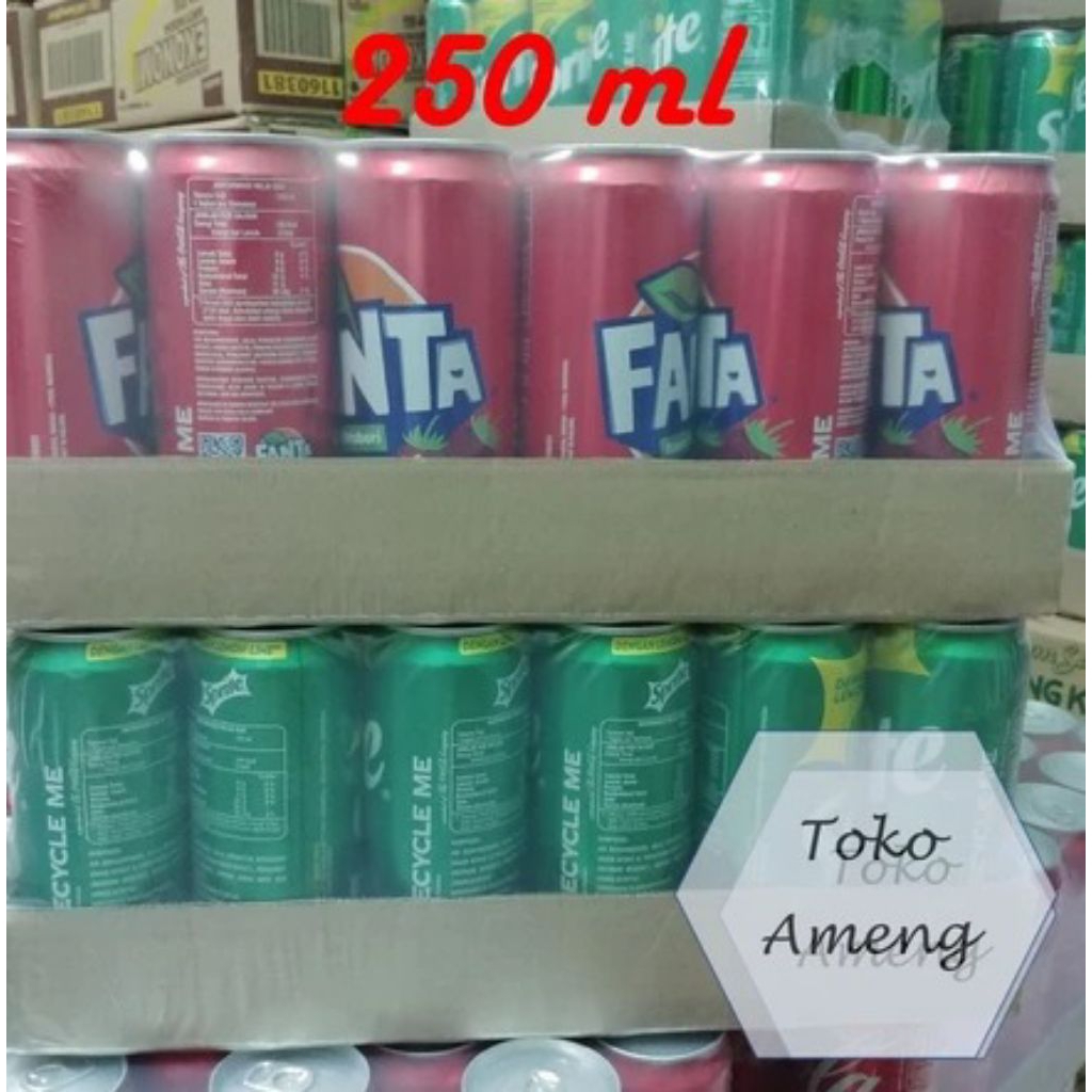 Jual Cocacola, Fanta, Sprite, AW, Cola Zero Kaleng 250 ml - 1 DUS (24 ...
