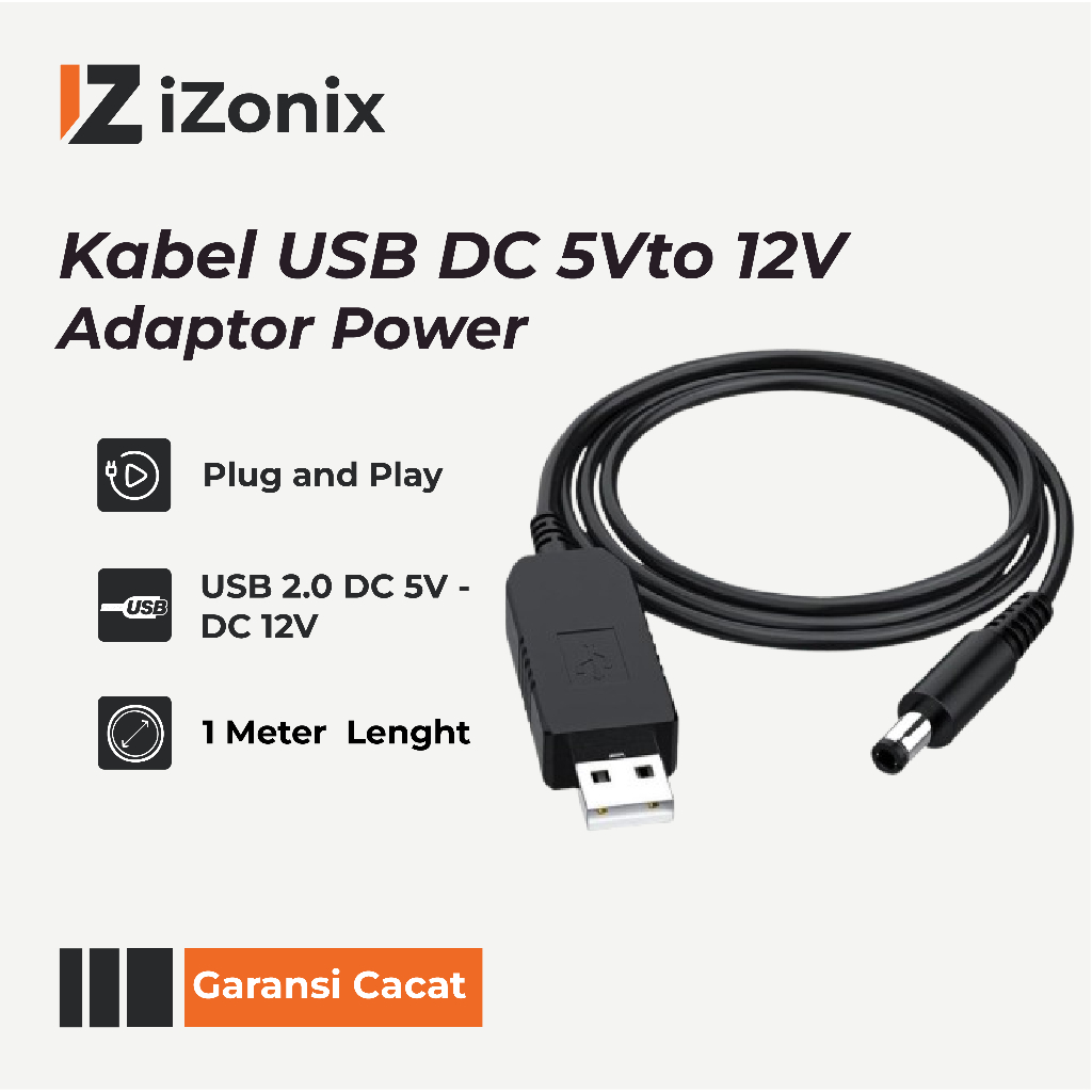 Jual USB 5V to 12V Converter Power line Boost DC 12V Jack 5.5x2.1mm ...