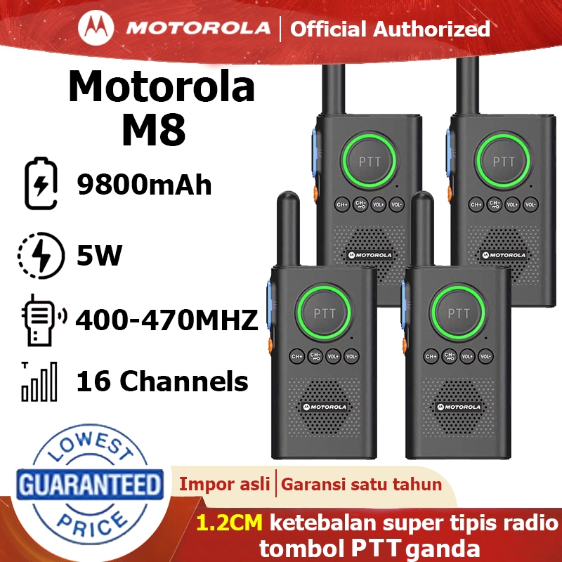 Jual [4PCS]HT Motorola M8 Radio mini super tipis kisaran panjang 10KM ...
