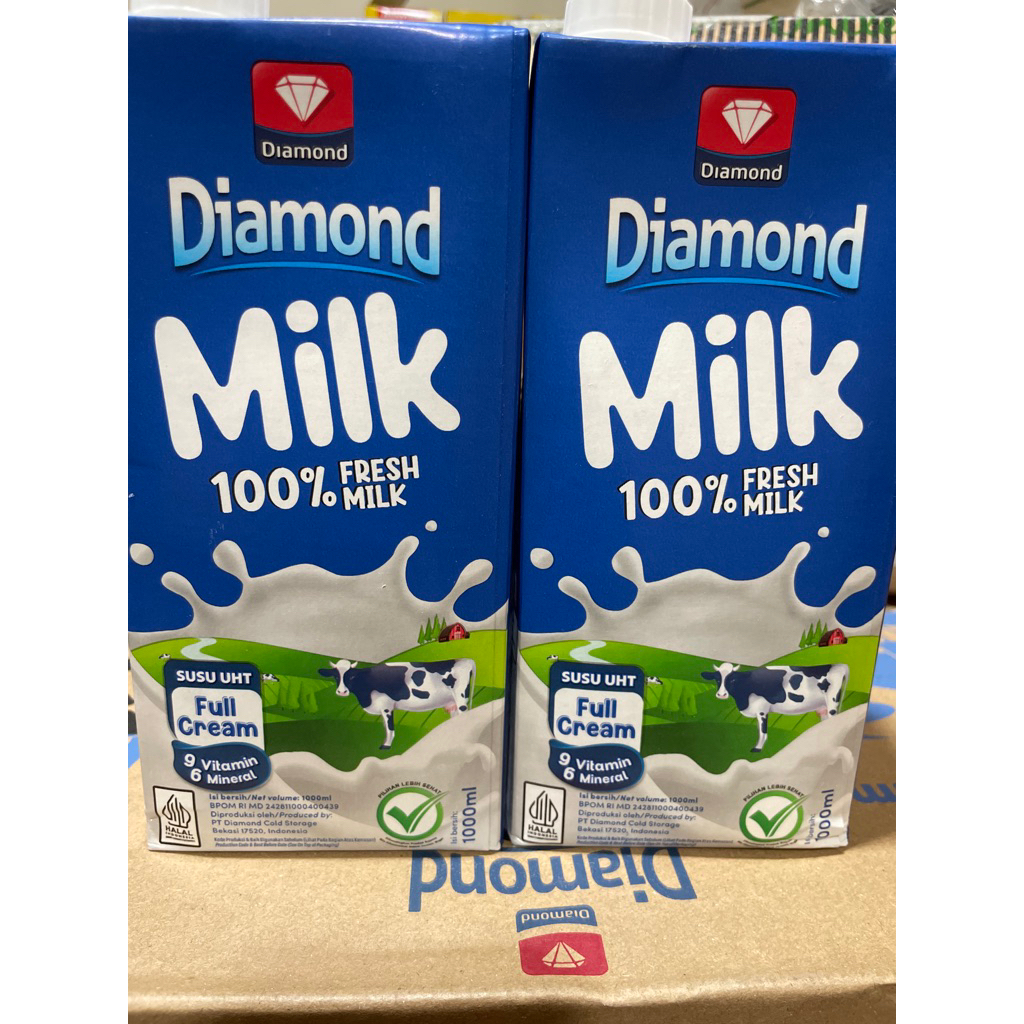 Jual TRIPLE PACK DIAMOND FRESH MILK 1liter UHT FULL CREAM (dapat 3pcs 1 ...