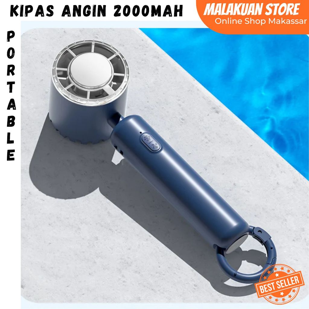 Jual Kipas Mini Portable Handheld Fan Cold Compress 3 Speed 2000mAh ...