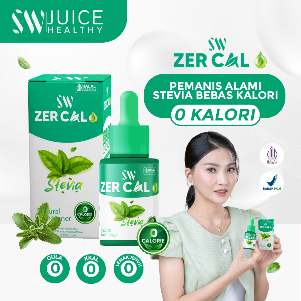 Jual [ 15 ML ] Sarwendah Stevia Pengganti Gula / SW Zercal Pemanis ...