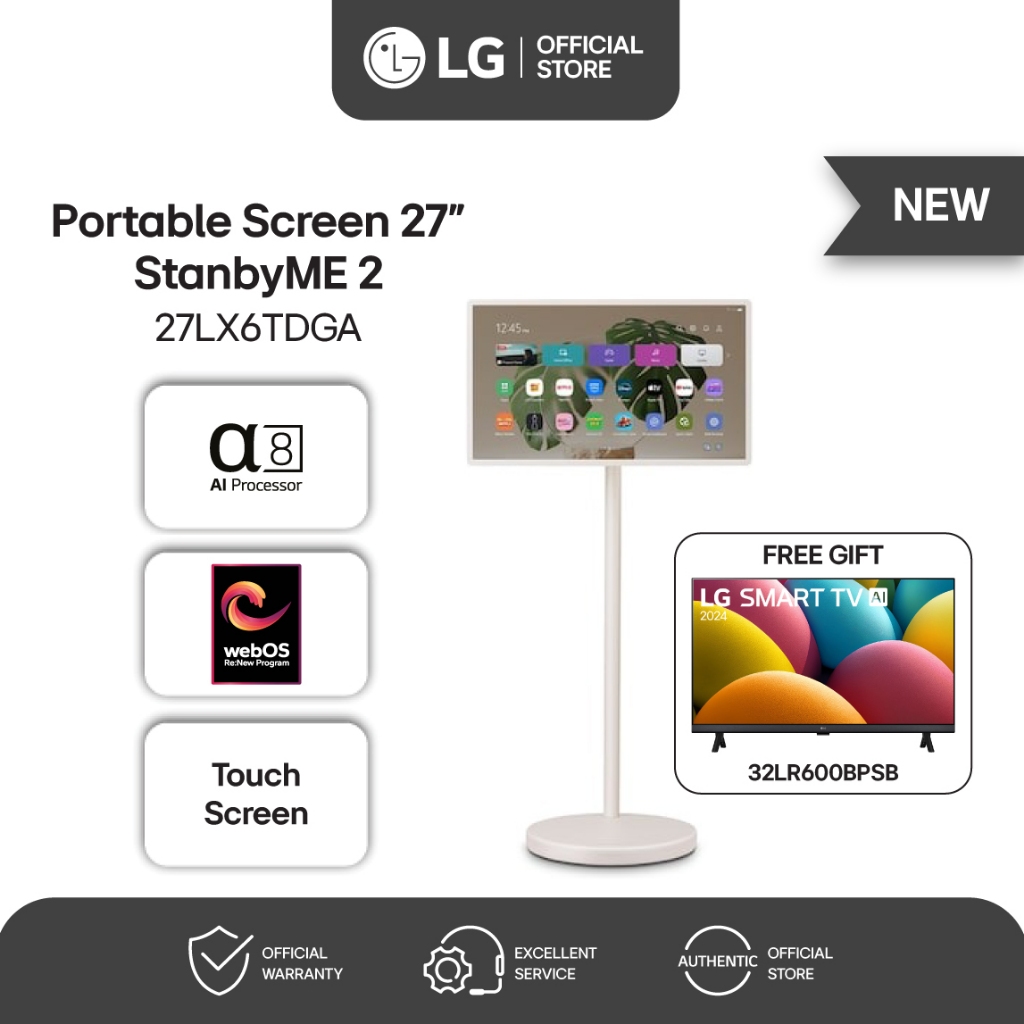 Jual [FREE TV 32LR] LG StanbyME 2 Super Portable Touch Screen 27 inch 4 ...