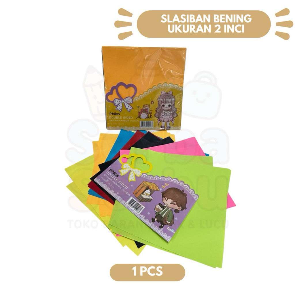 Jual Kertas Origami Philos Double Side Timbal Balik | Origami Warna ...