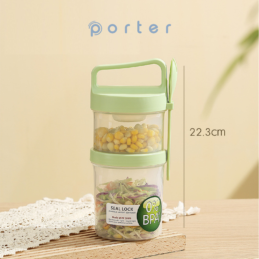 Jual PORTER 2 Ways Container | 2 in 1 Yogurt Cup | 2 IN 1 Food ...
