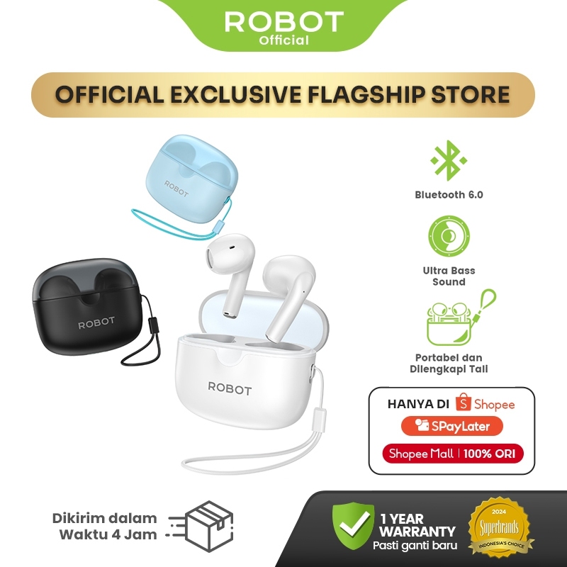 Jual ROBOT TWS Wireless Earphone Bluetooth 6.0 Earphone Wireless Casing ...