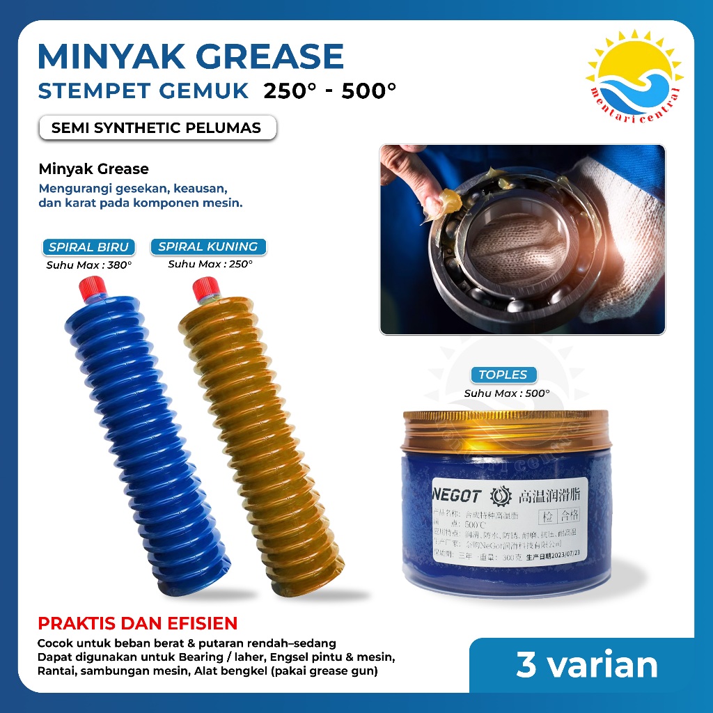 Jual 350g Grease Stempet Gemuk Semi Synthetic - Tahan Panas, Anti ...