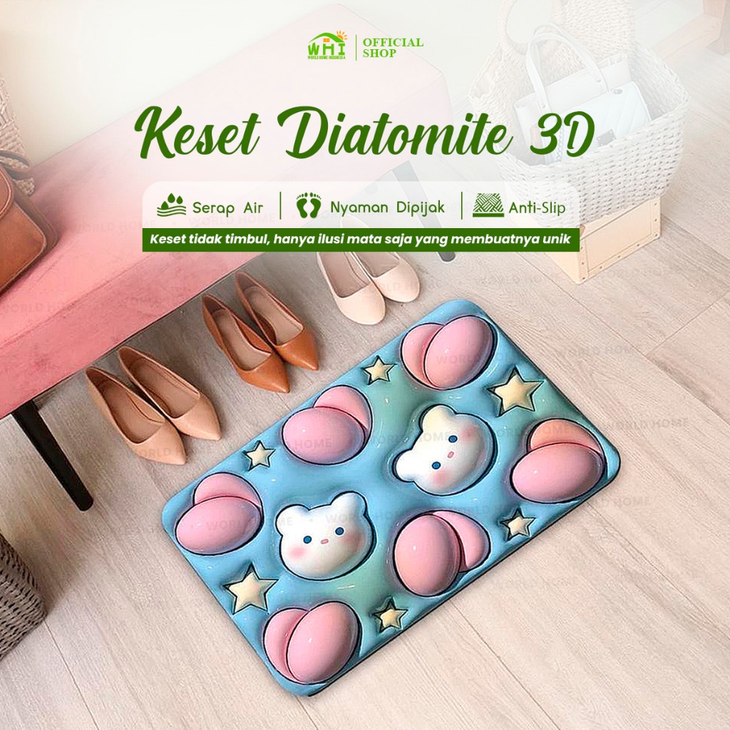 Jual World Home Keset Diatomite 3D Keset Kaki Motif Karakter Keset ...