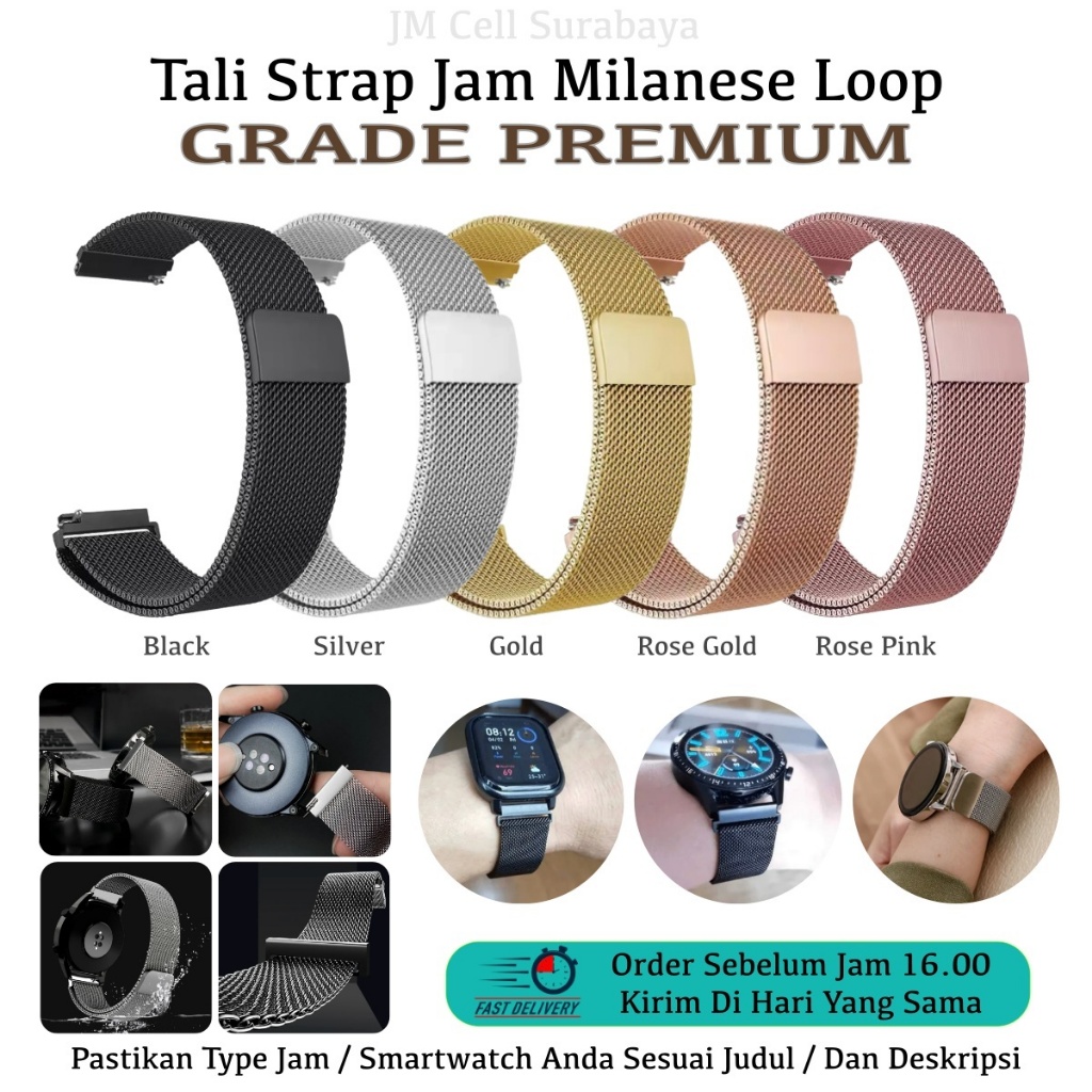 Jual Strap Tali Jam Smartwatch Garmin Vivomove 3s (39mm) - Milanese ...