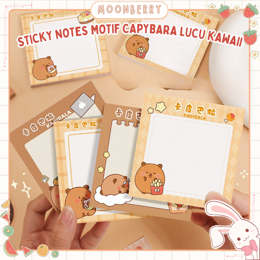 Jual Sticky Notes Motif Capybara Karakter Hewan Kapibara Lucu Kawaii ...