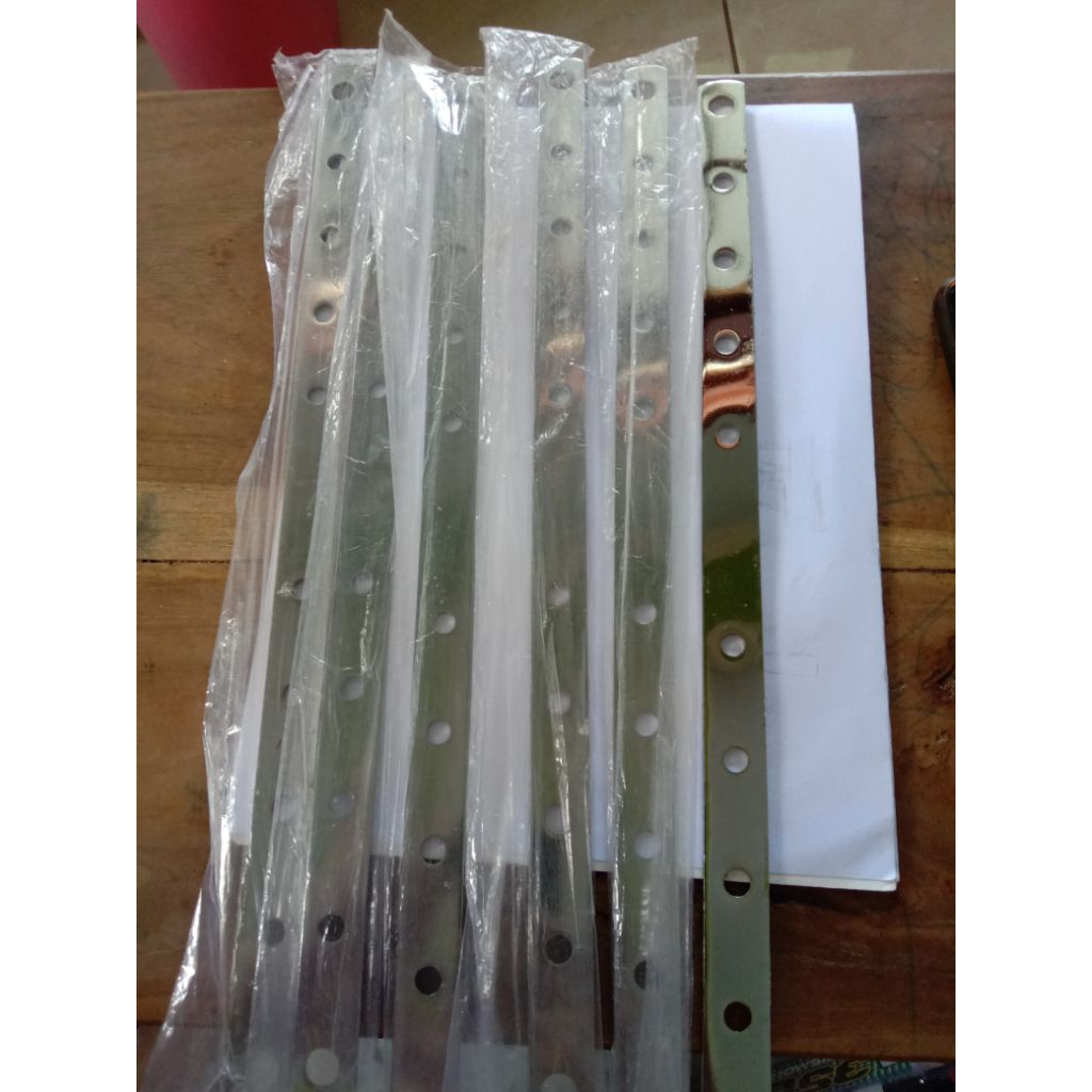 Jual penggaris lubang besi chrome/ panel plat lubang besi/panel knslpot ...