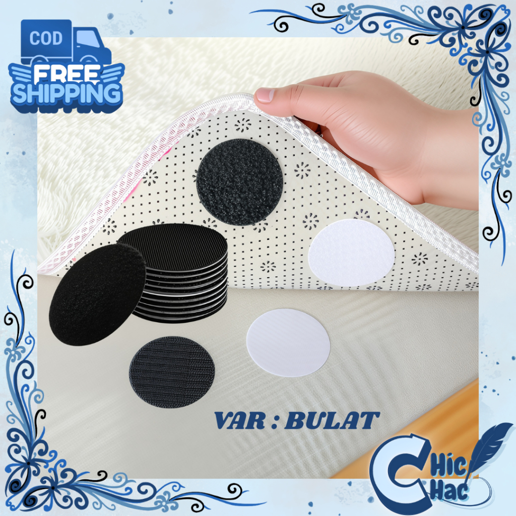 Jual Velcro Tape Bulat 5 CM Dua Sisi / Penahan Perekat Karpet ...