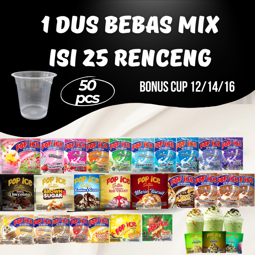 Jual POP ICE 1 DUS/KARTON ISI 25 RENCENG BEBAS SEMUA VARIAN MIX HARGA ...