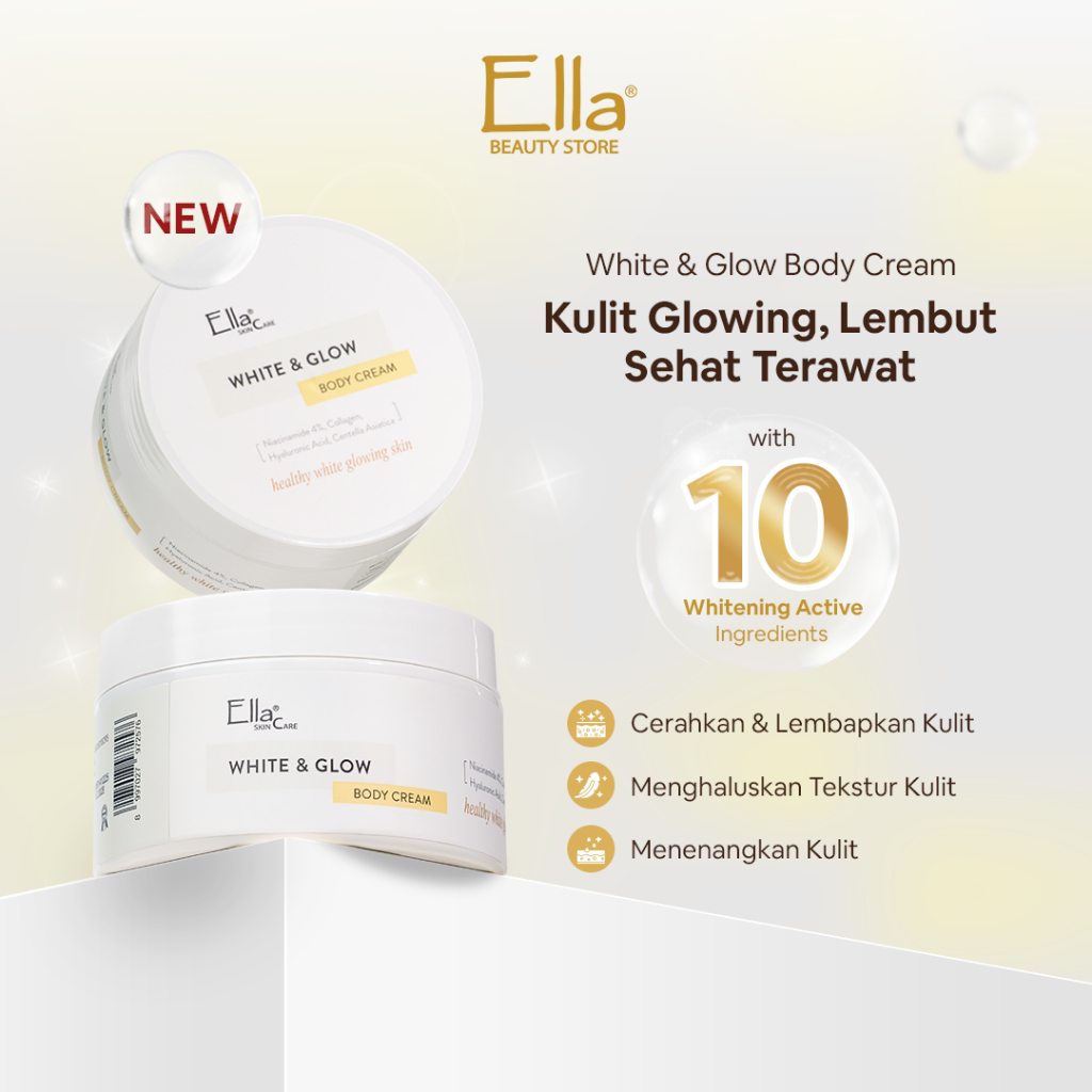 Jual Ella Skincare White & Glow Body Cream with Niacinamide, Collagen ...