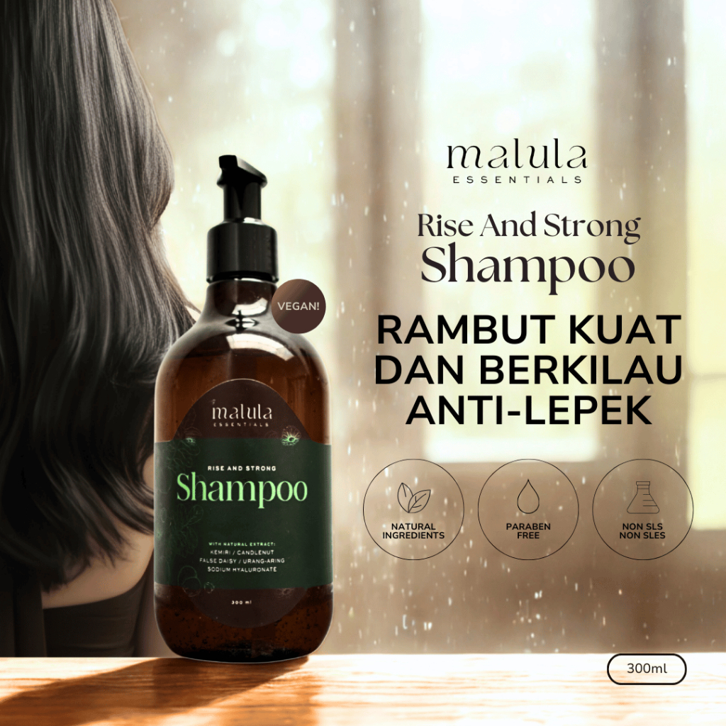 Jual NEW! Malula Rise And Strong Shampoo 300ML BPOM & NON SLS-SLES ...