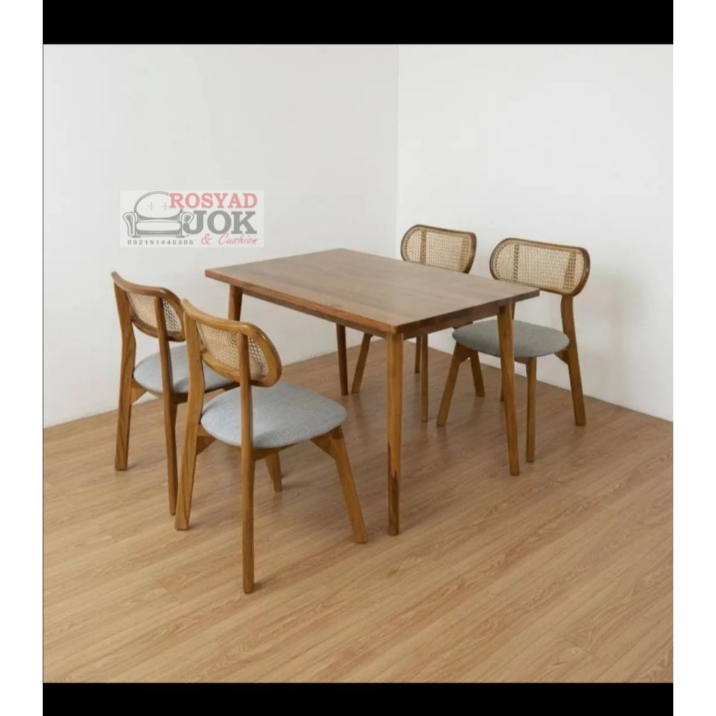Jual set meja makan ropan rotan,set kursi makan kayu jati,set kursi ...