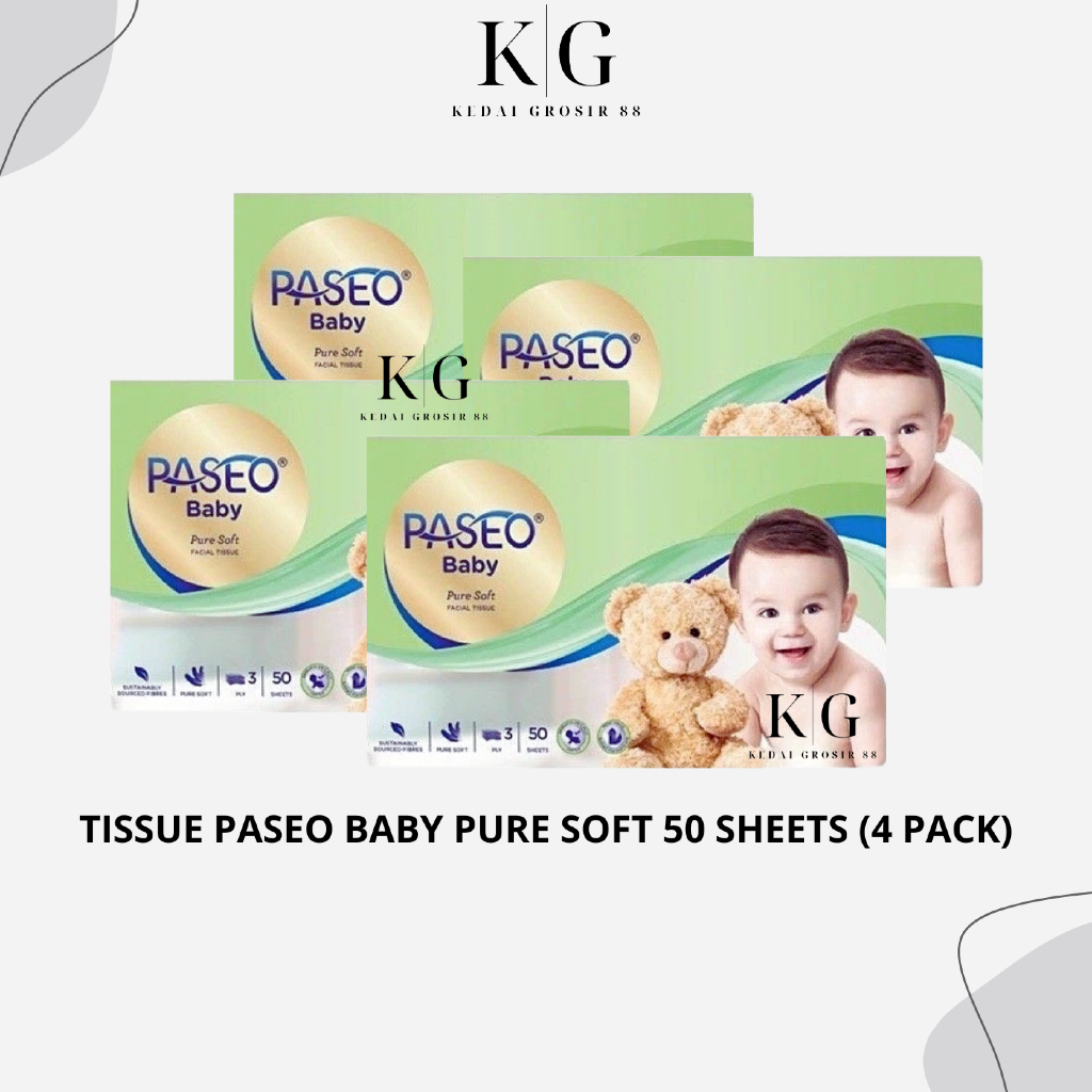 Jual PASEO Baby Pure Soft Facial Tissue 50 SHEETS (4 PACK) | Shopee ...
